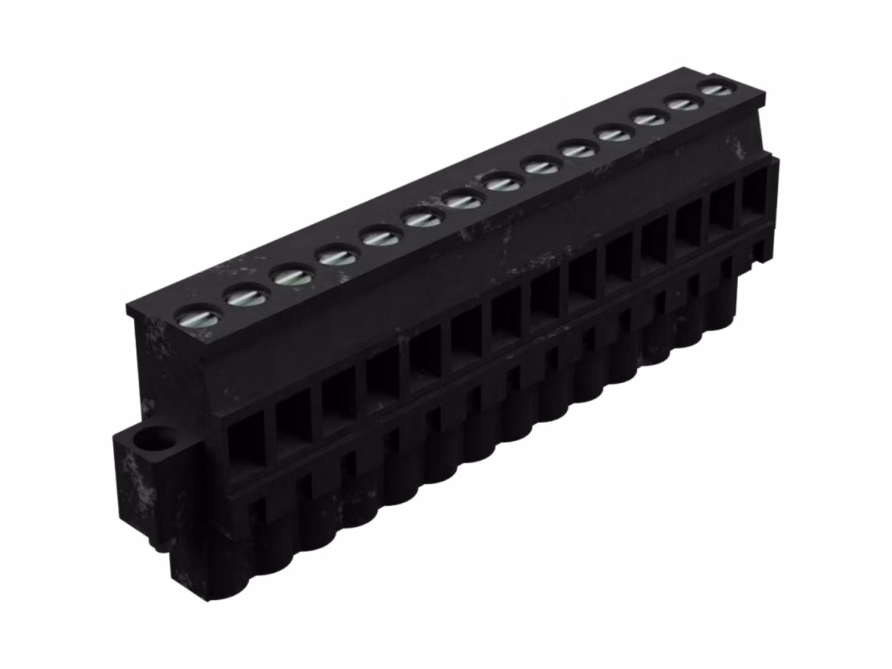 5.00mm Pitch Eurostyle Vertical Plug, with Retention Screws and Standard Imprinting, Rear Wire Entry, Gold (Au) Plated, Black, 14 Circuits for sale