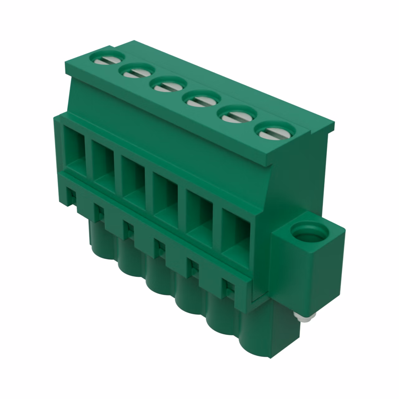 5.00mm Pitch Eurostyle Vertical Plug, with Retention Screws and Reverse Imprinting, Rear Wire Entry, Green Housing, 6 Circuits for sale