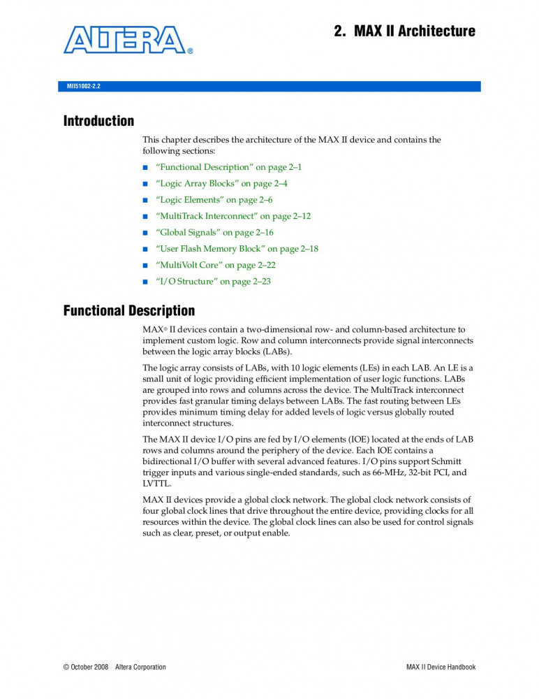 MAX II documentation page 9