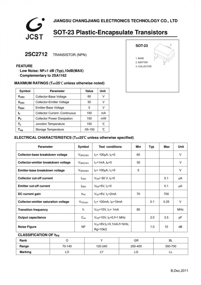 2SC2712 datasheet page 1