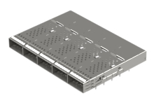QSFP-DD Cage Assembly, 1-by-5, Closed Top, Spring Fingers, No Rear Legs,  with Press-Fit Pins, Robust for sale
