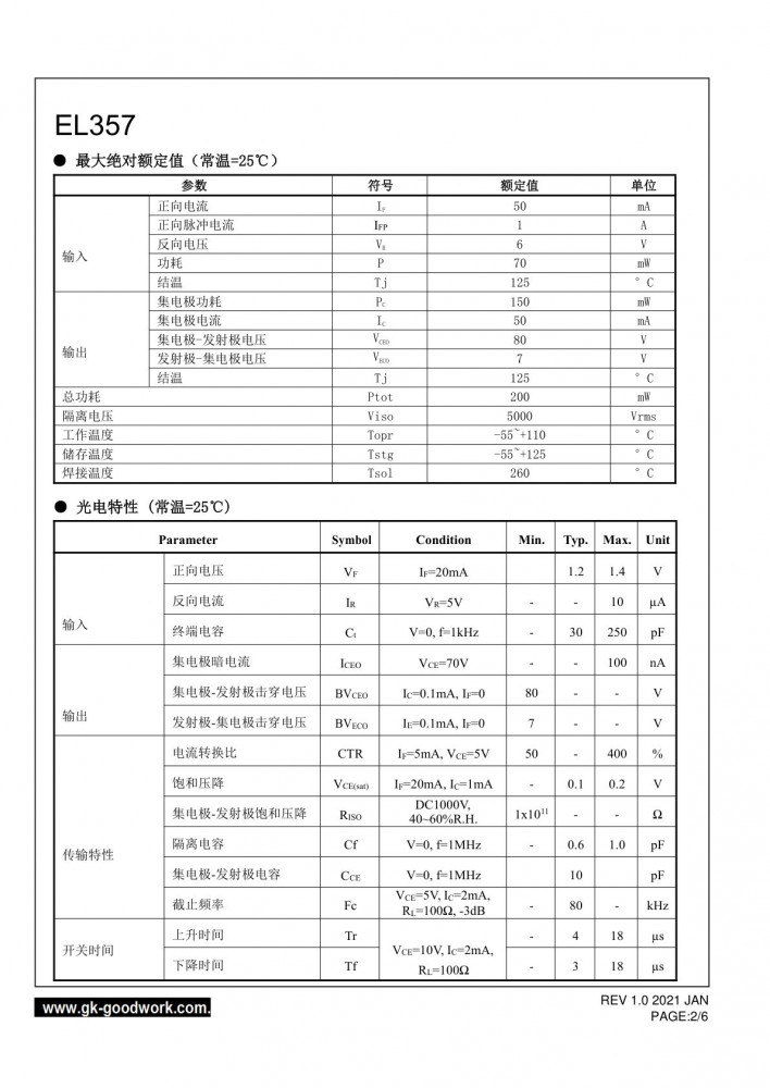 EL357B technical document page 2