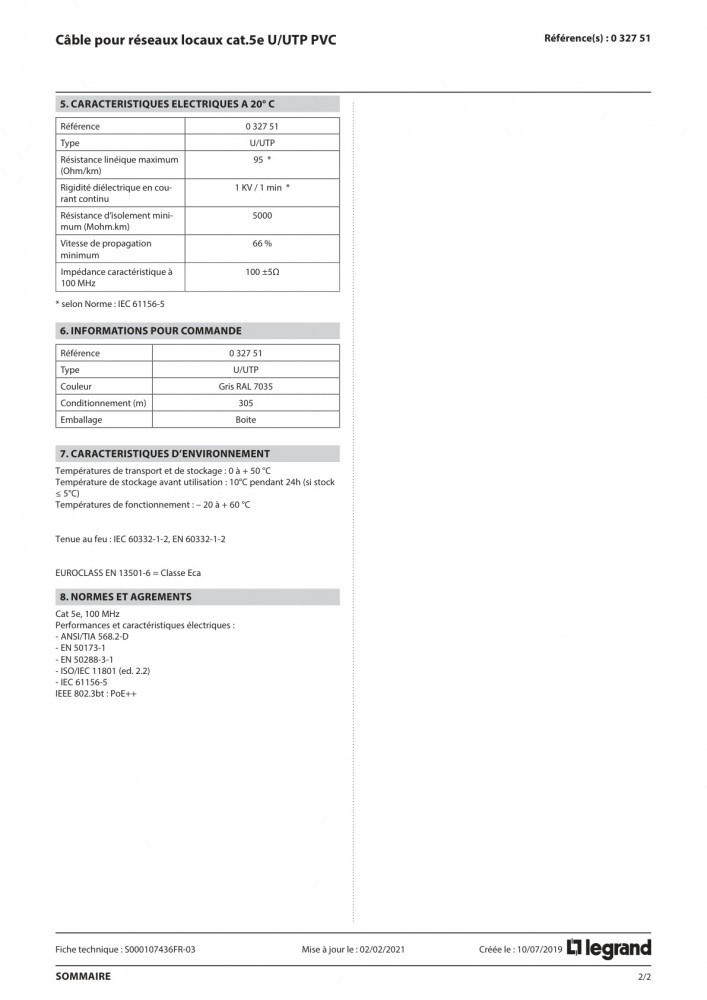 Legrand 032751 technical document, page 2