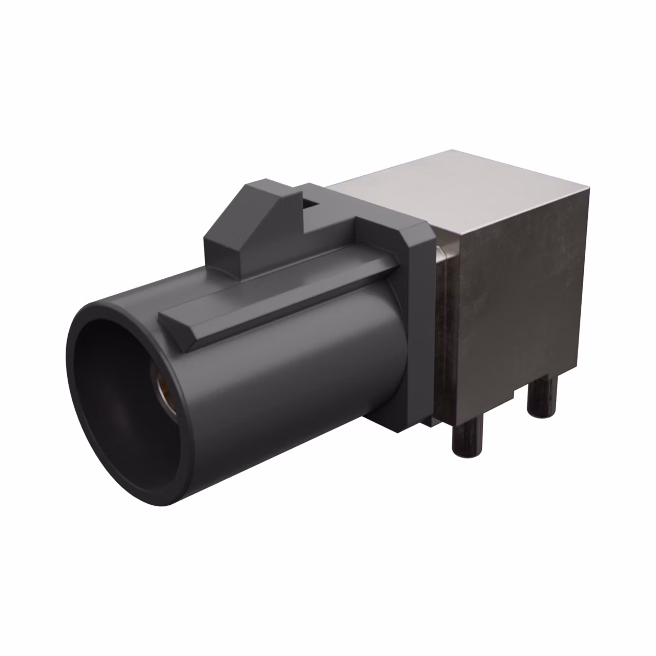 FAKRA Jack, Right-Angle, PCB Receptacle, Through Hole, Die Cast Body, Tin (Sn) Plated, Keying Code G, Gray, 50 Ohms for sale