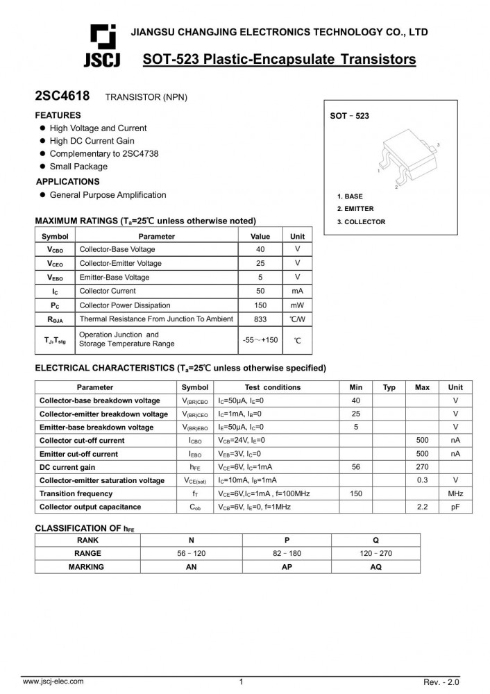 2SC4618 datasheet page 1