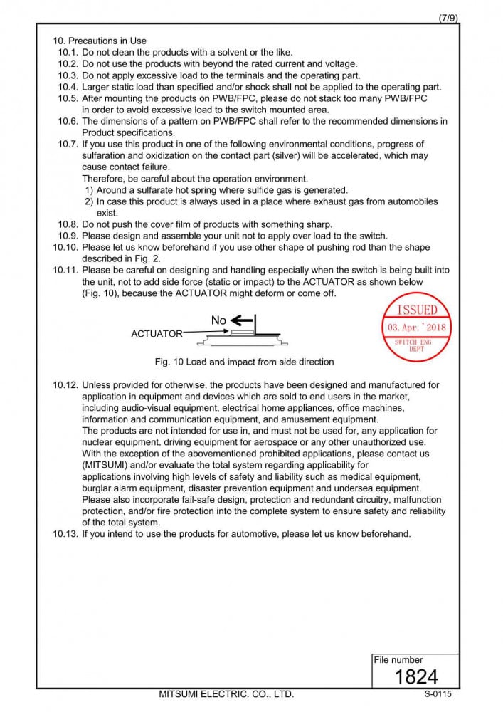 MITSUMI R-668049 specification page 9