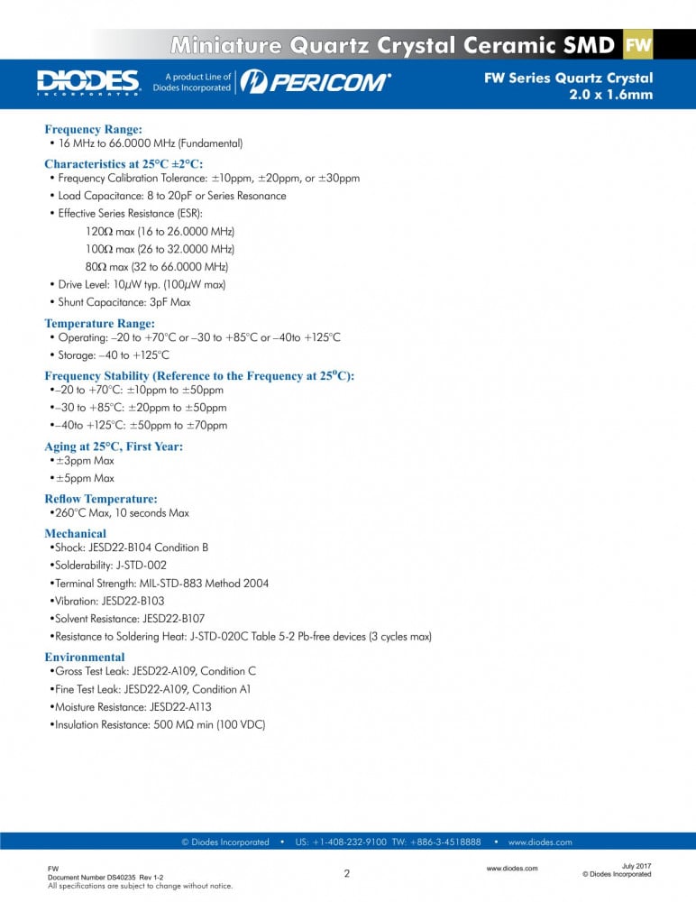 FW1600029Q technical document page 2