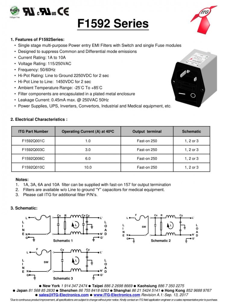 F1592 Series technical document page 1