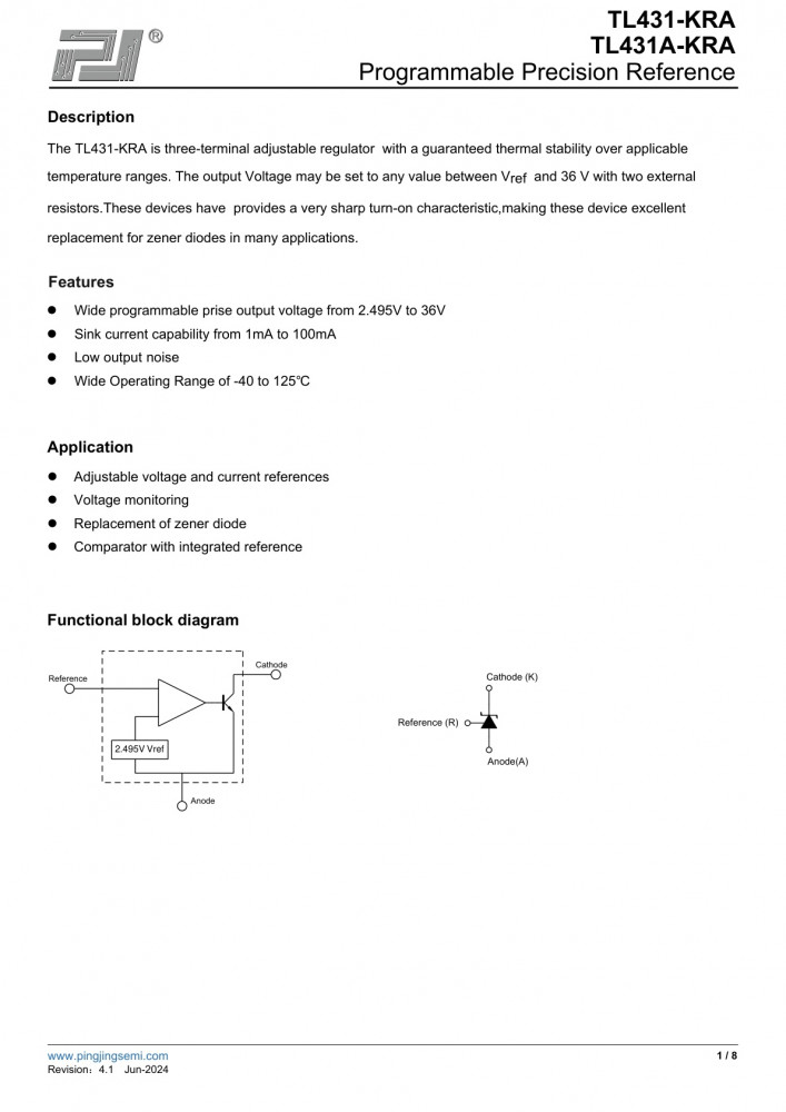 TL431-KRA datasheet page 1