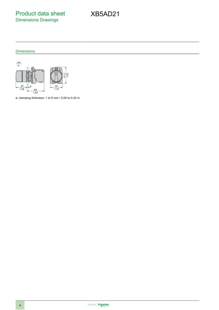 XB5AD21 technical document page 4
