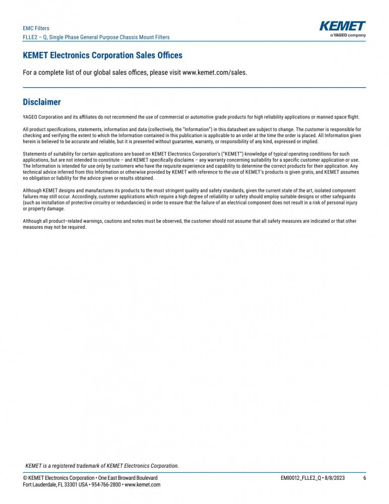 KEMET FLLE2-Q datasheet page 6