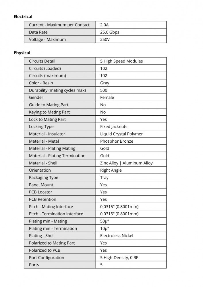 Product technical document preview, page 2