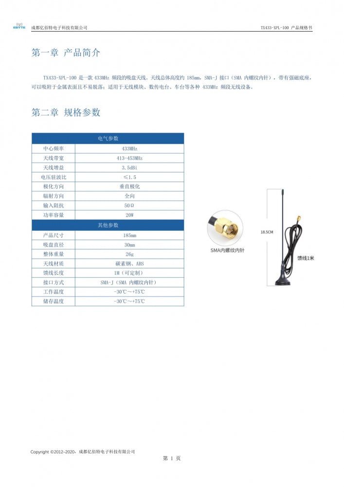 TX433-XPL-100 datasheet page 2