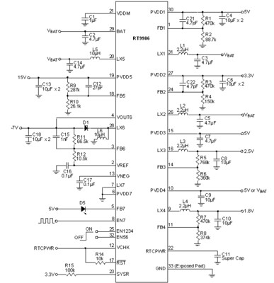 RT9986 - 7-CH DC/DC Converter for DSC for sale