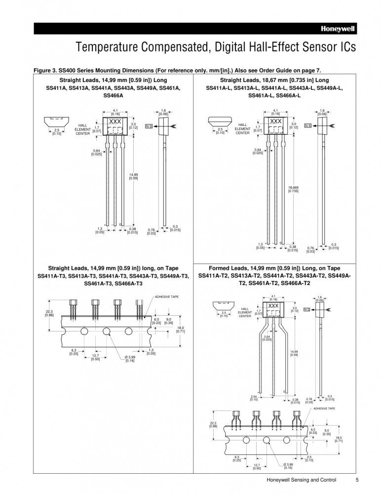 Honeywell SS400 Series datasheet page 5