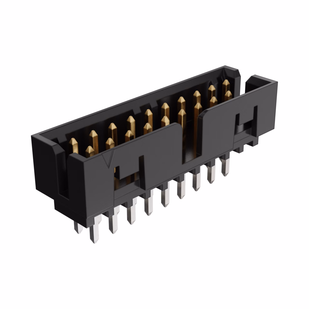 2.00mm Pitch, Milli-Grid PCB Header, Dual Row, Vertical, Surface Mount, Shrouded, 22 Circuits, 0.76µm Gold (Au) Plating, Dual Side Slots, Dual Friction Locks, Center Polarization, with Pegs, Tape and Reel