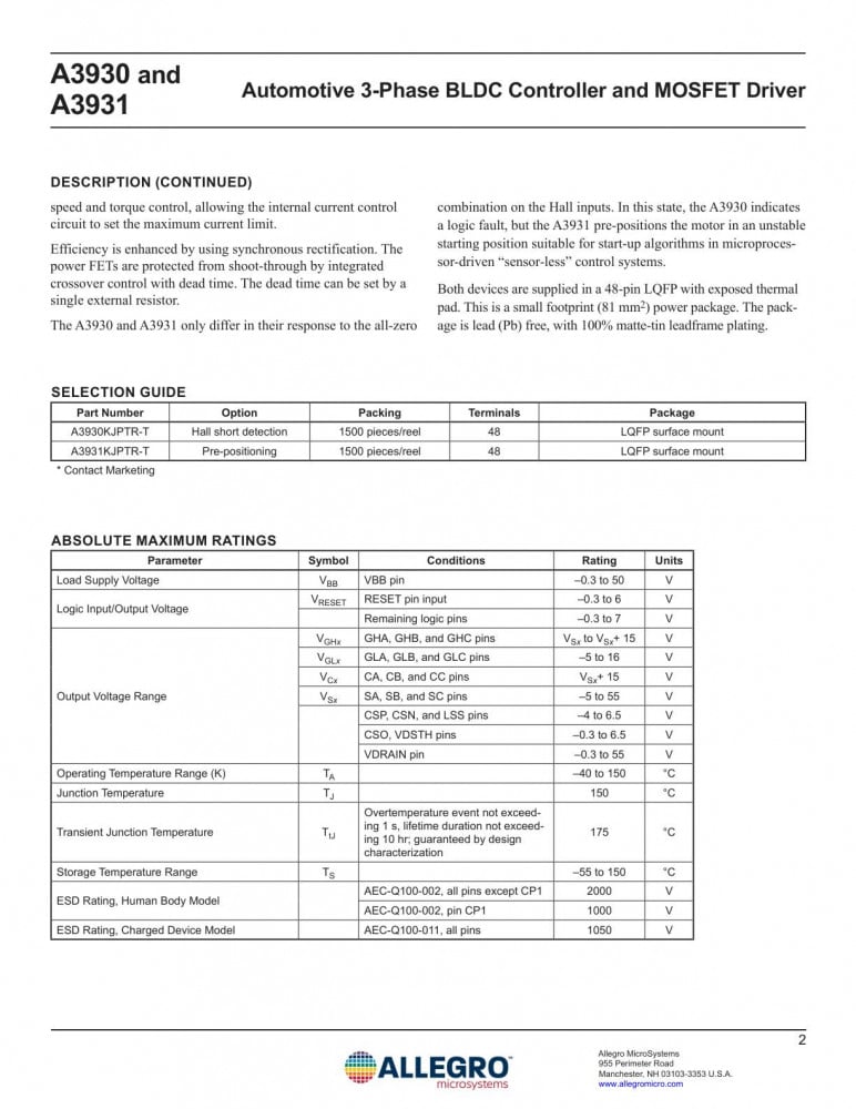 A3930KJPTR-T datasheet page 2