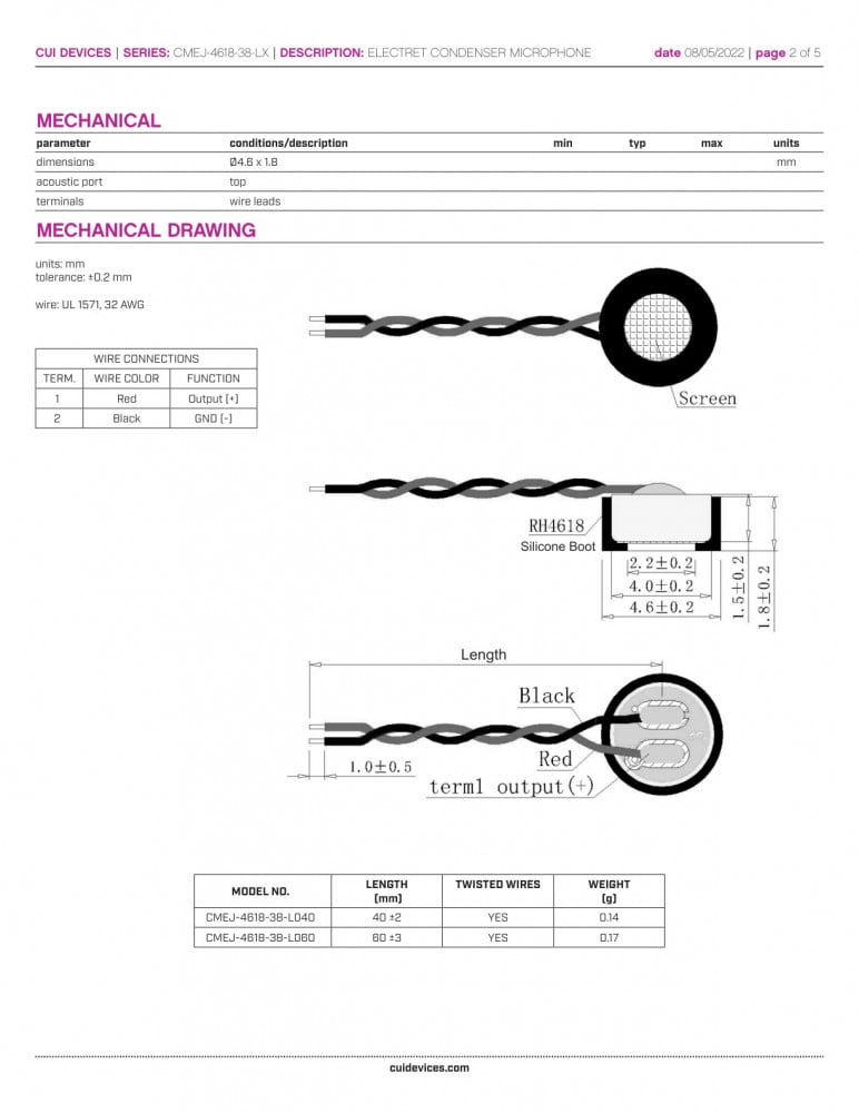 CMEJ-4618-38-L060 datasheet page 2