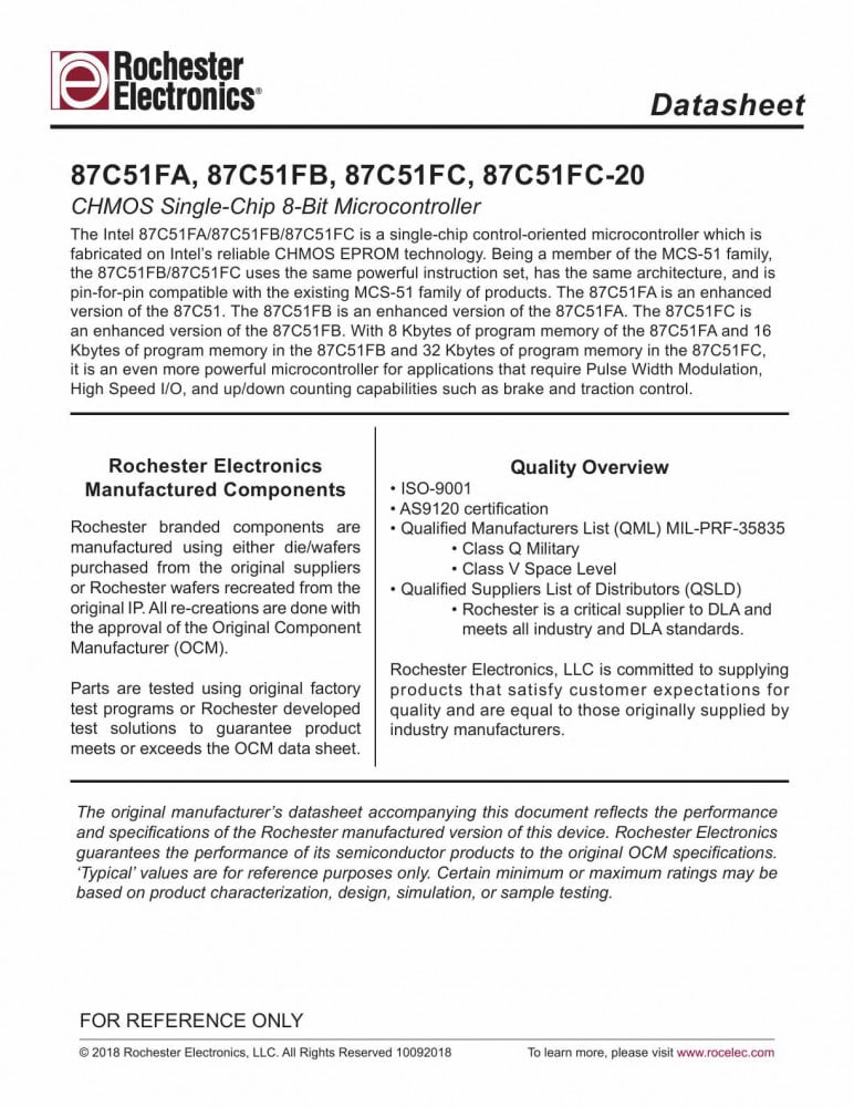 AP87C51FC20F8 datasheet page 1