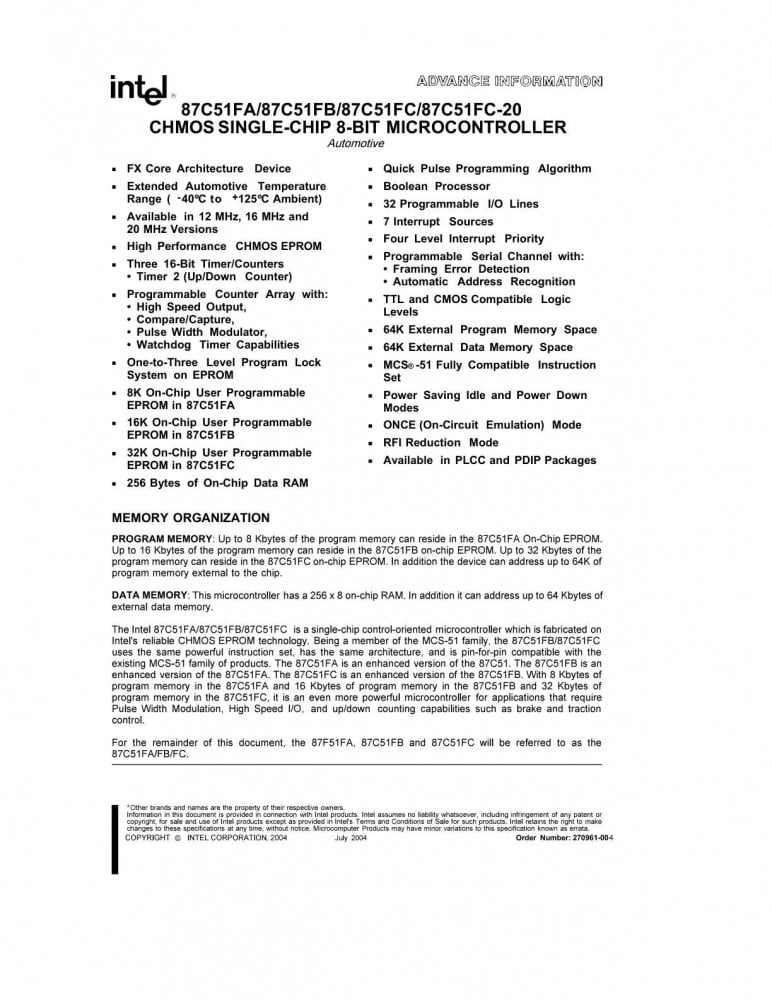 AP87C51FC20F8 datasheet page 2