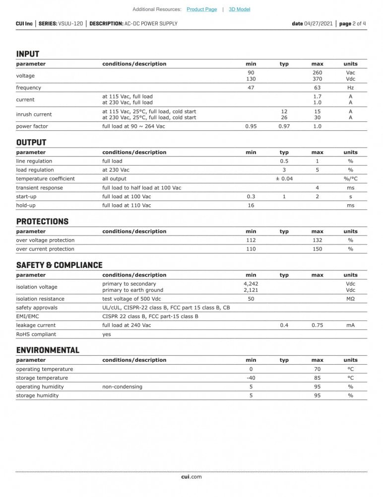 VSUU-120-48 datasheet page 2