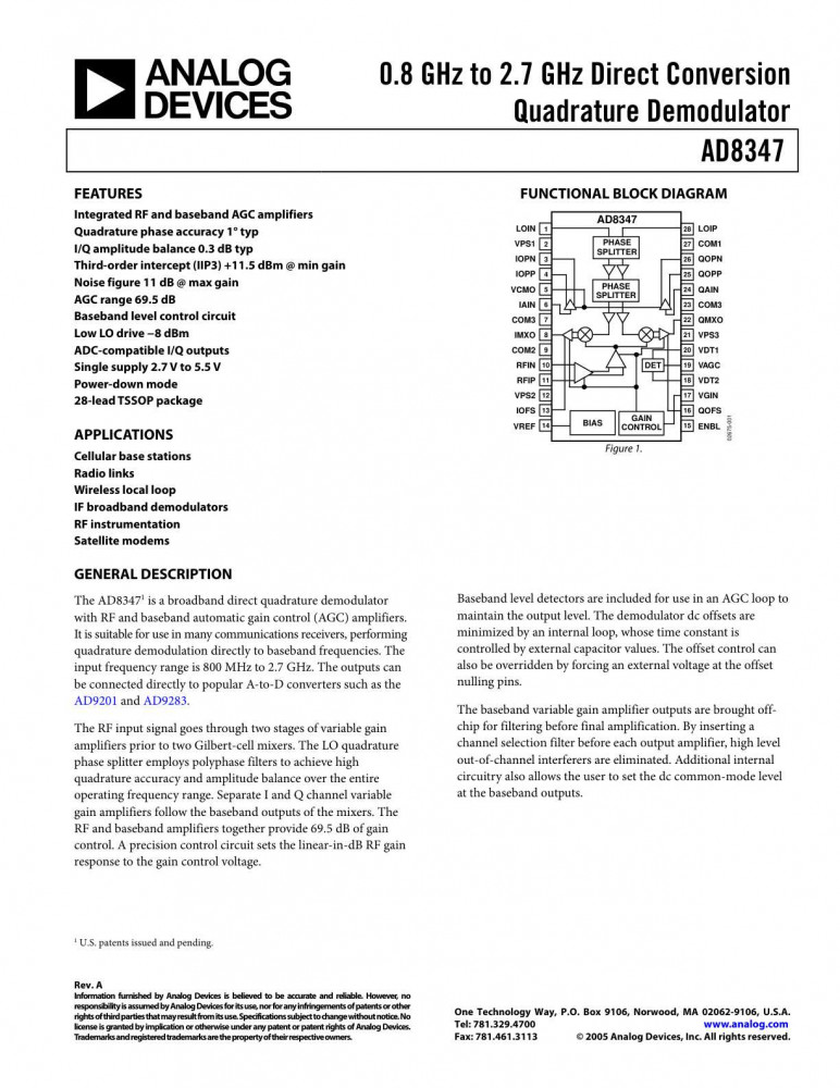 AD8347 datasheet page 1