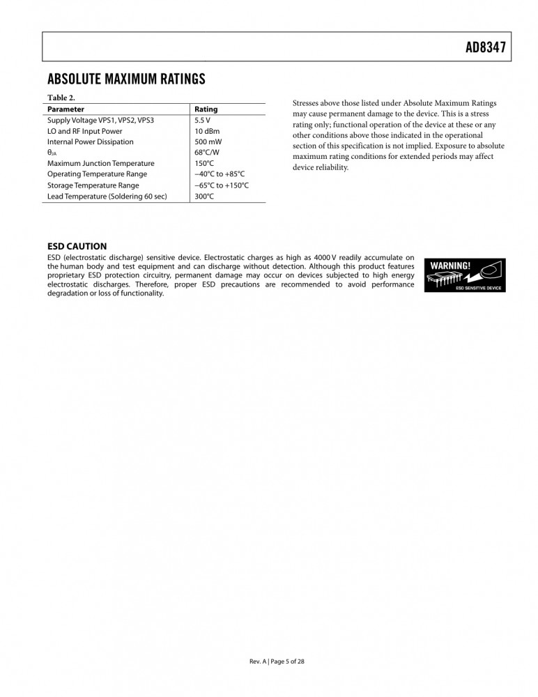 AD8347 datasheet page 5