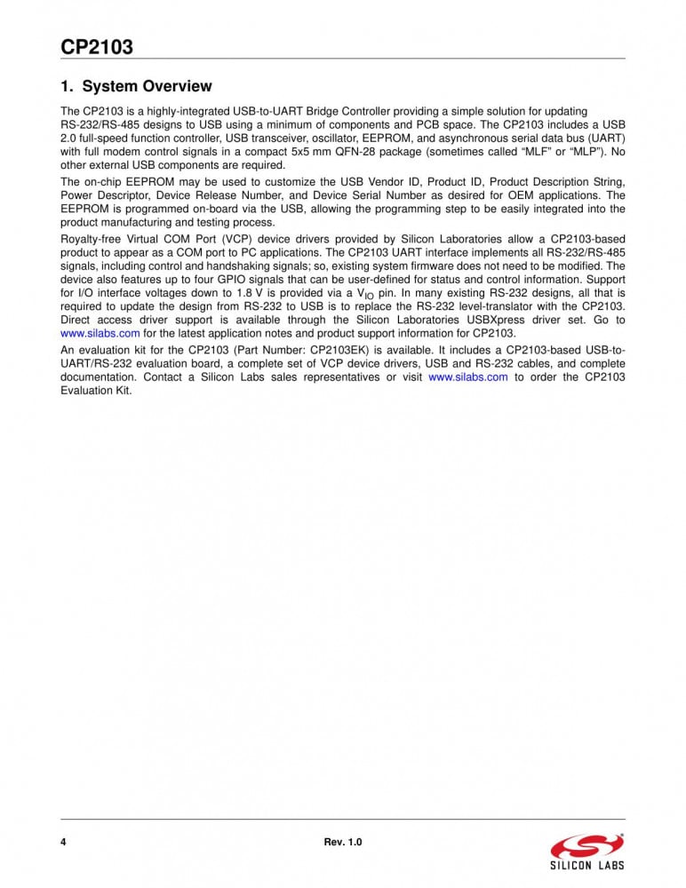 CP2103-GM datasheet page 4