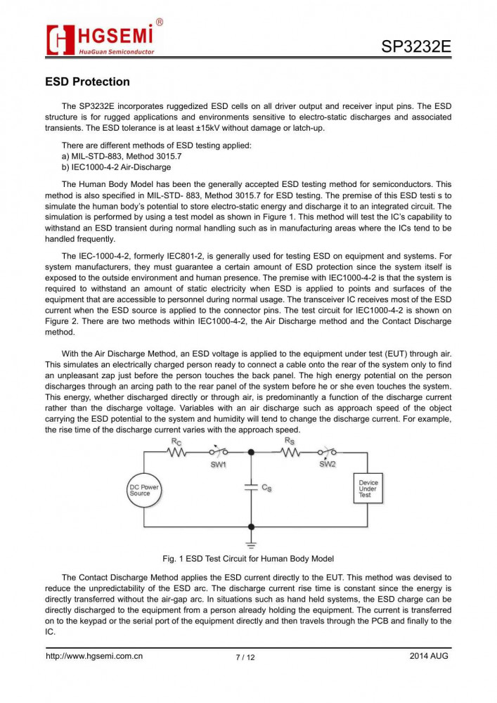 SP3232ECM/TR datasheet page 7