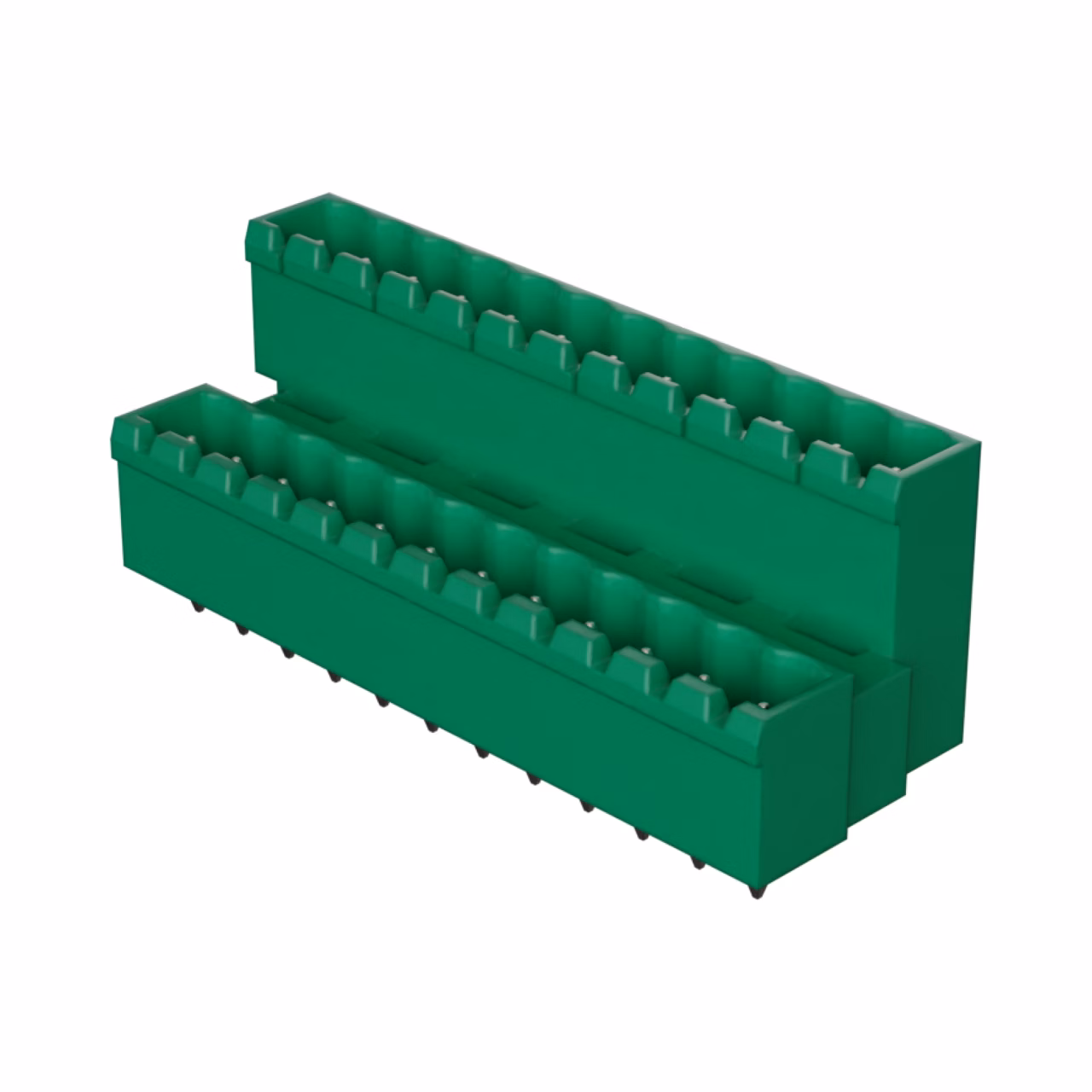 5.00mm Pitch Eurostyle Vertical Dual Level PCB Header, Closed Ends, Green Housing, 24 Circuits for sale