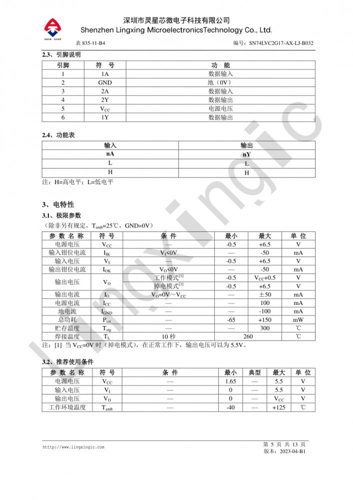 SN74LVC2G17 datasheet page 5