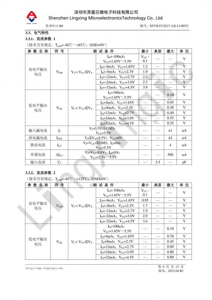 SN74LVC2G17 datasheet page 6