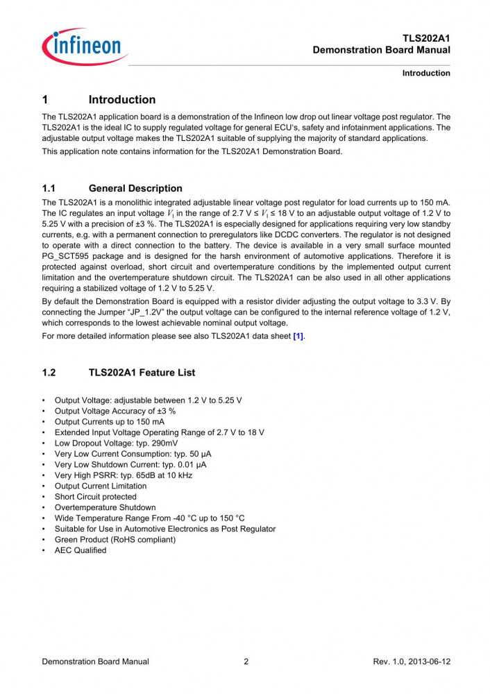 TLS202A1 demonstration board manual page 2
