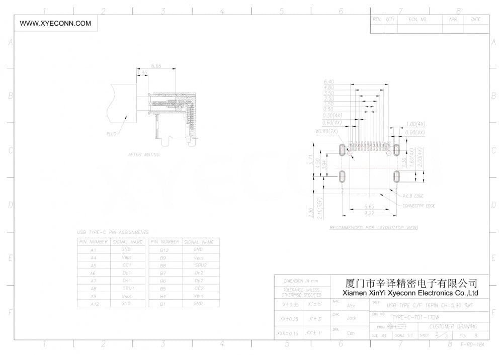 TYPE-C-F01-1TDW technical drawing page 2