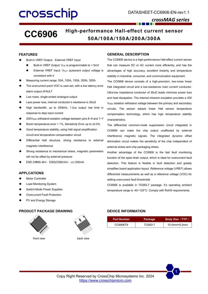 CC6906 datasheet page 1