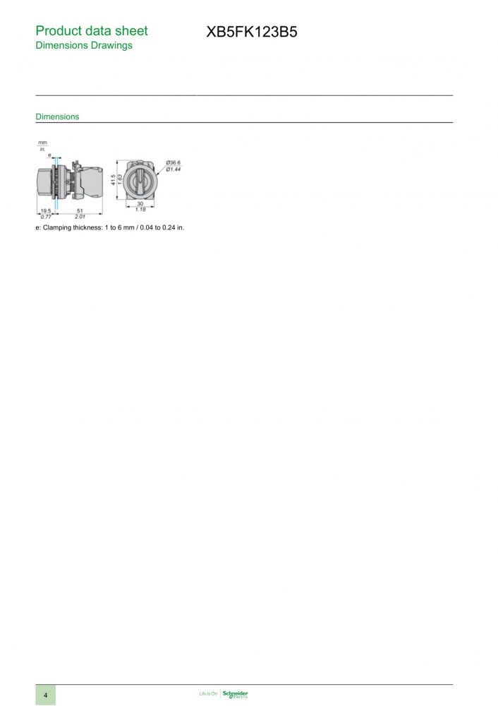 XB5FK123B5 technical document page 4