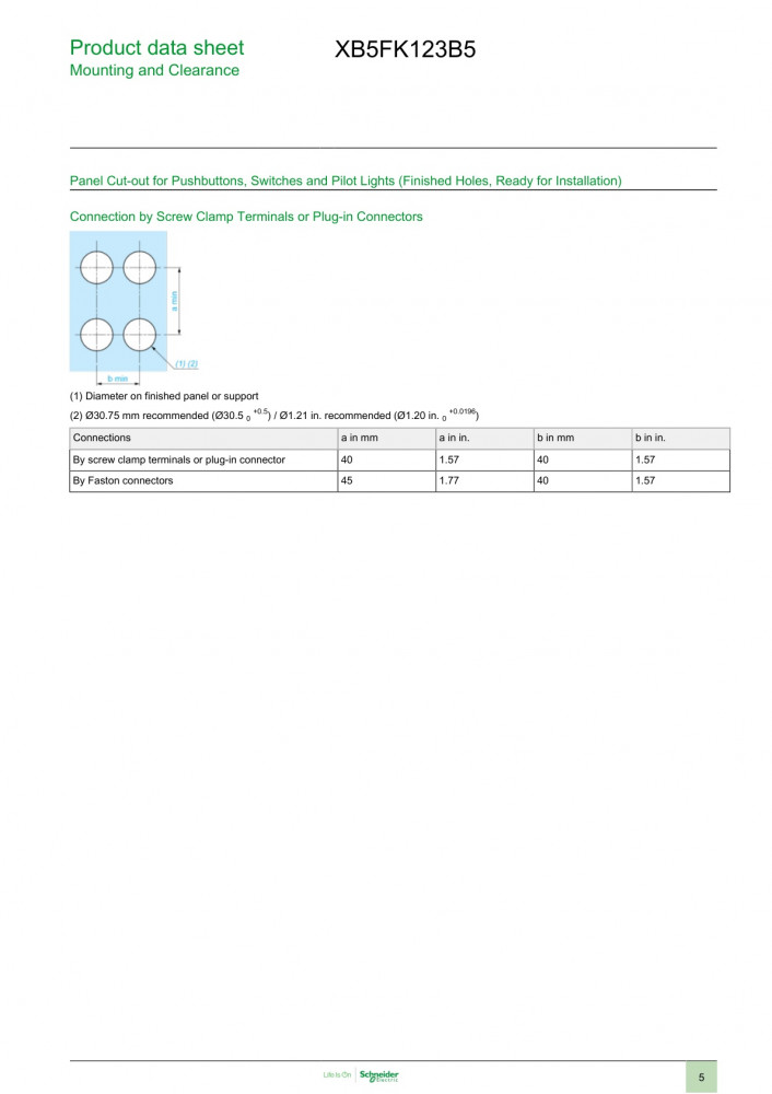 XB5FK123B5 technical document page 5
