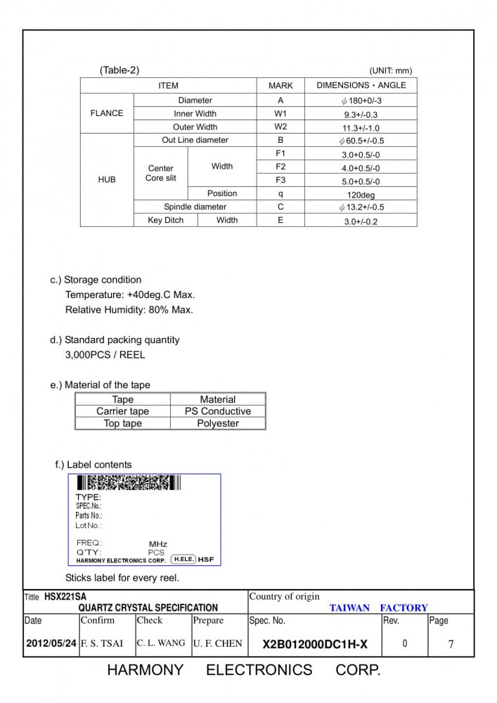 HELE X2B012000DC1H-X specification page 7