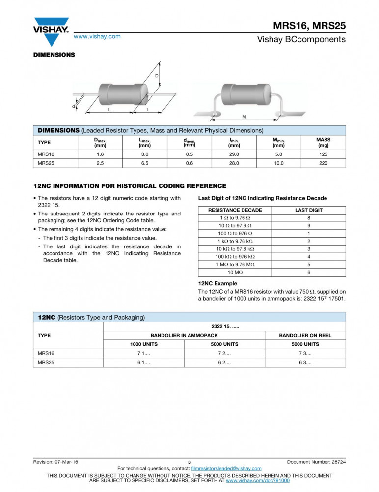 VISHAY MRS series datasheet page 3