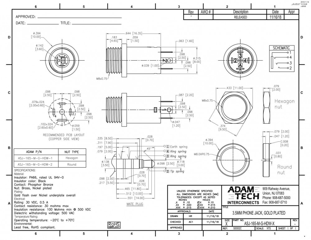 ASJ-165-M-G-HDW-1 technical document page