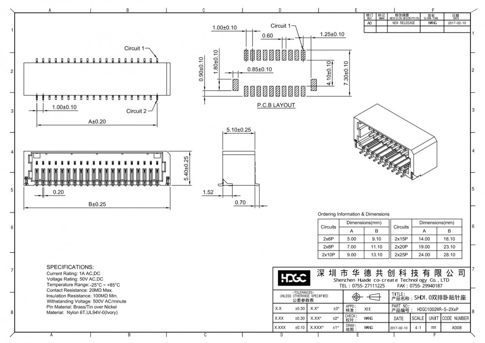 HDGC1002WR-S-2X15P official drawing preview