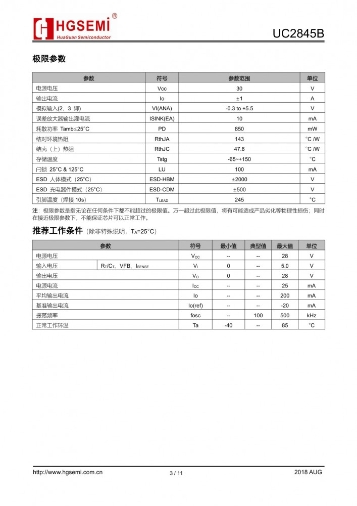 UC2845BN datasheet page 3