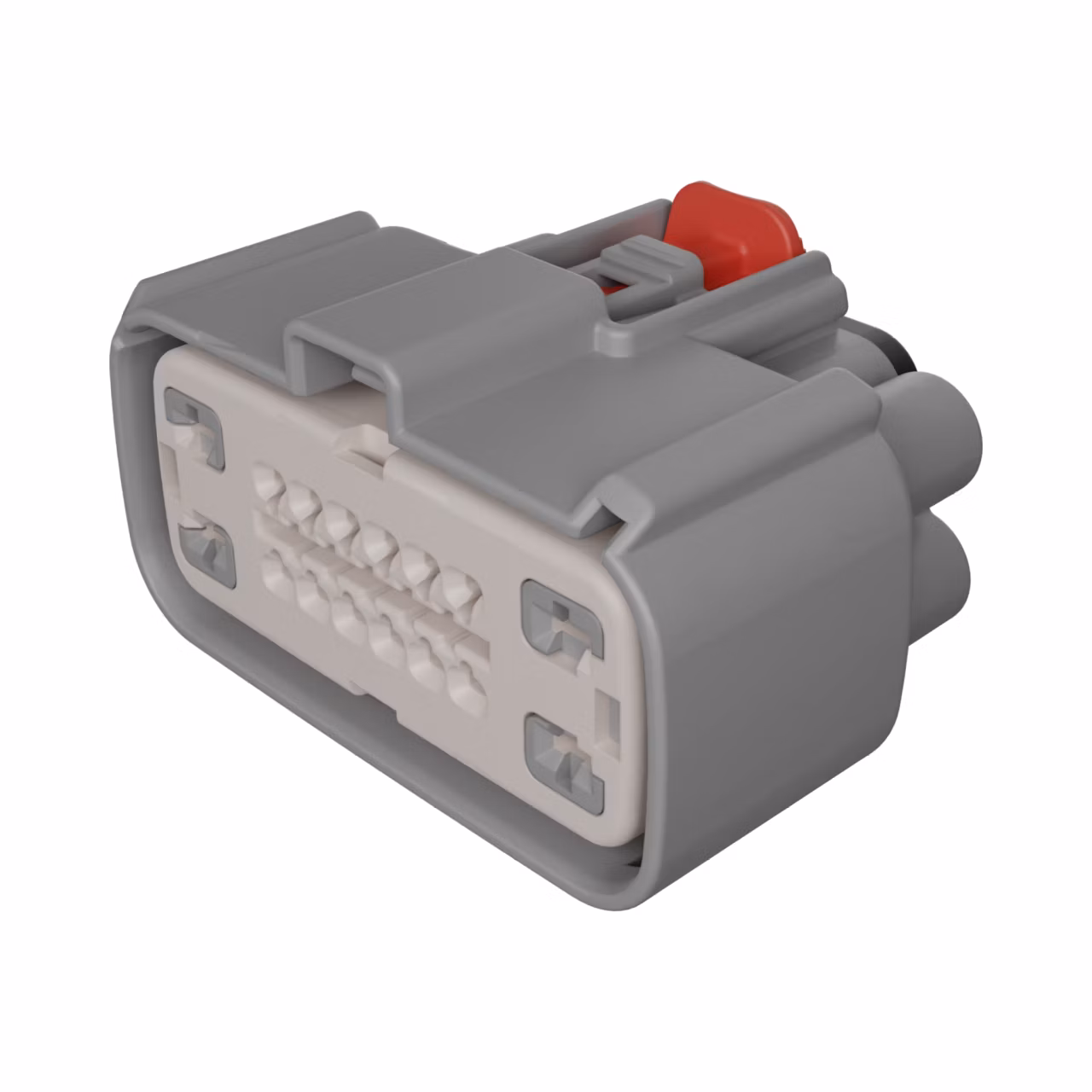 MX150 Hybrid Mat-Sealed Female Connector Assembly, Dual Row, 16 Circuits, Keying Option B, with Connector Position Assurance, Light Gray for sale