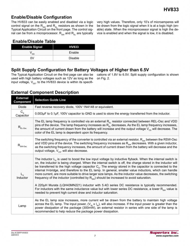 HV833MG-G datasheet page 7