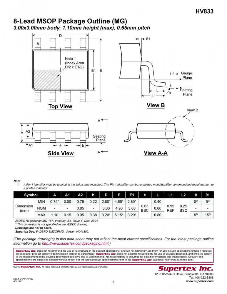 HV833MG-G datasheet page 8