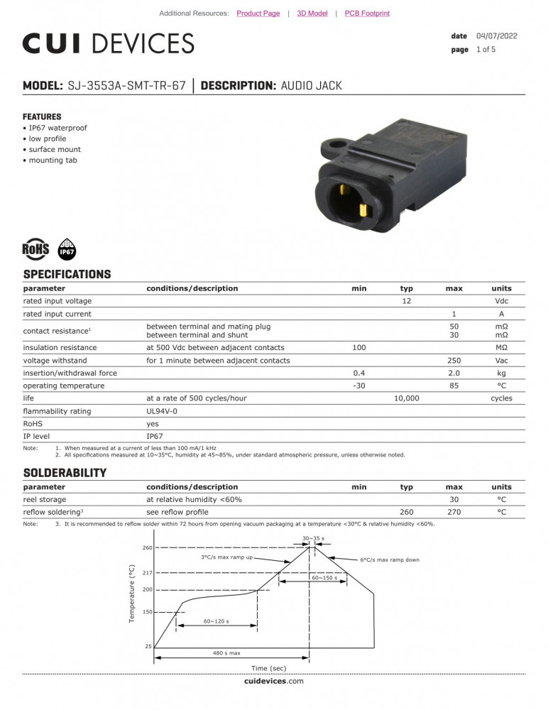 SJ-3553A-SMT-TR-67 technical document page 1