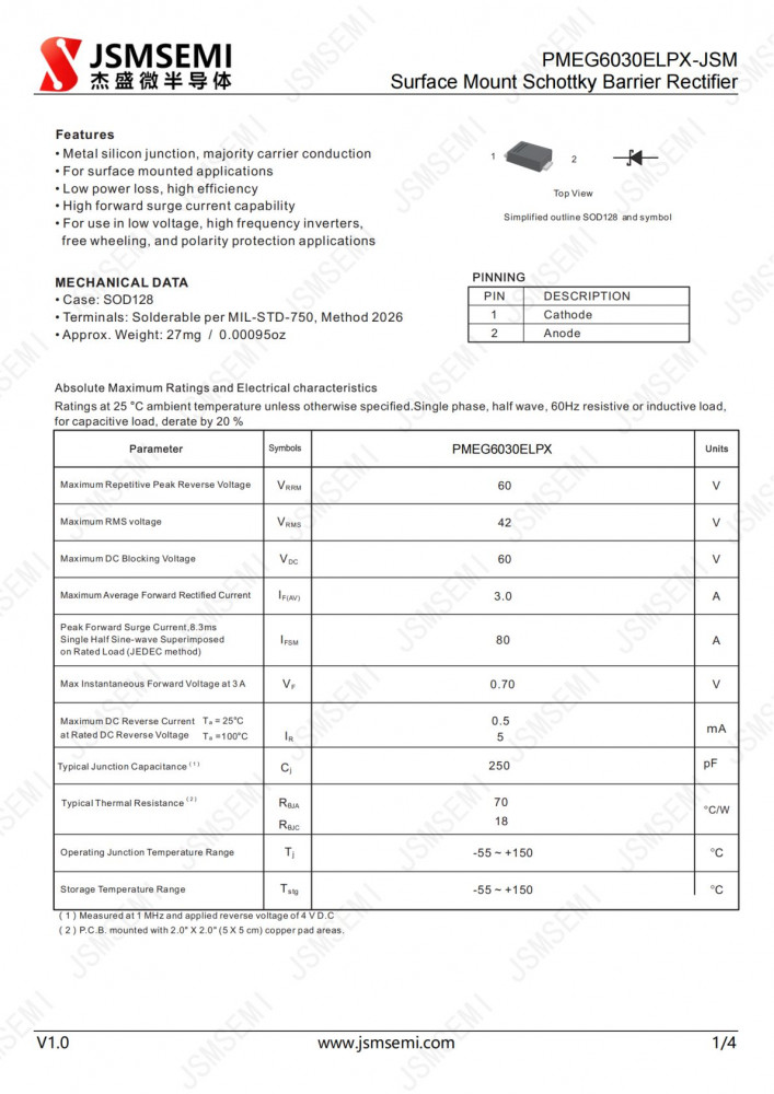PMEG6030ELPX-JSM datasheet page 1