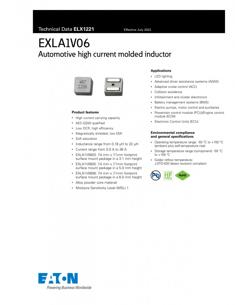 EXLA1V06 datasheet page 1