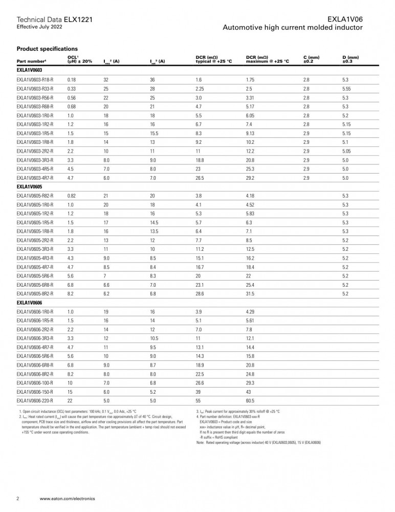 EXLA1V06 datasheet page 2