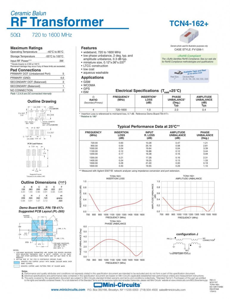 TCN4-162+ technical document preview